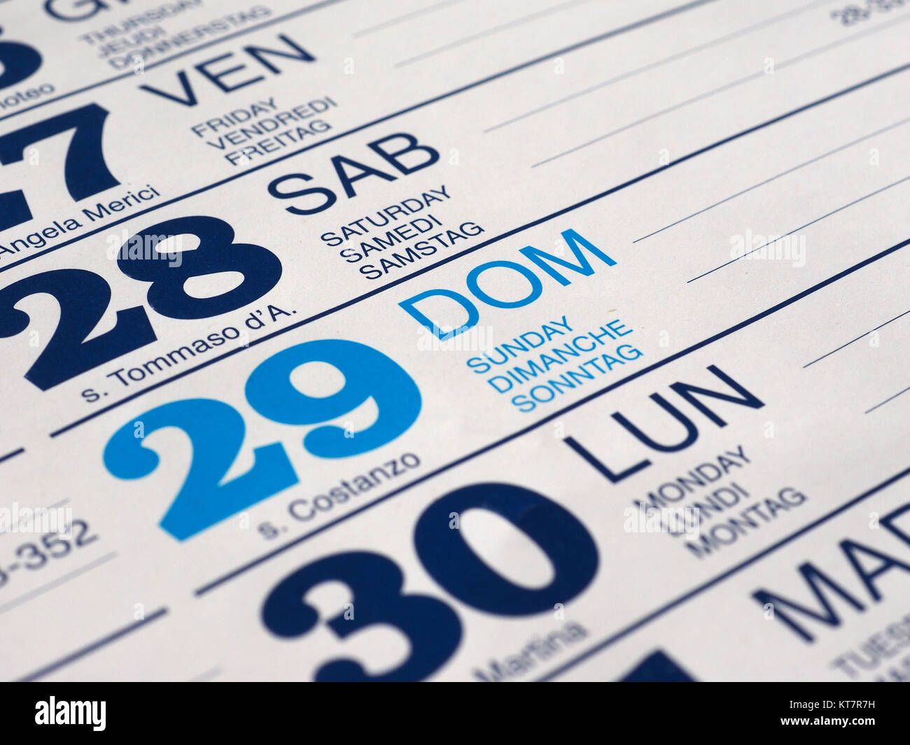 calendar page detail Stock Photo - Alamy