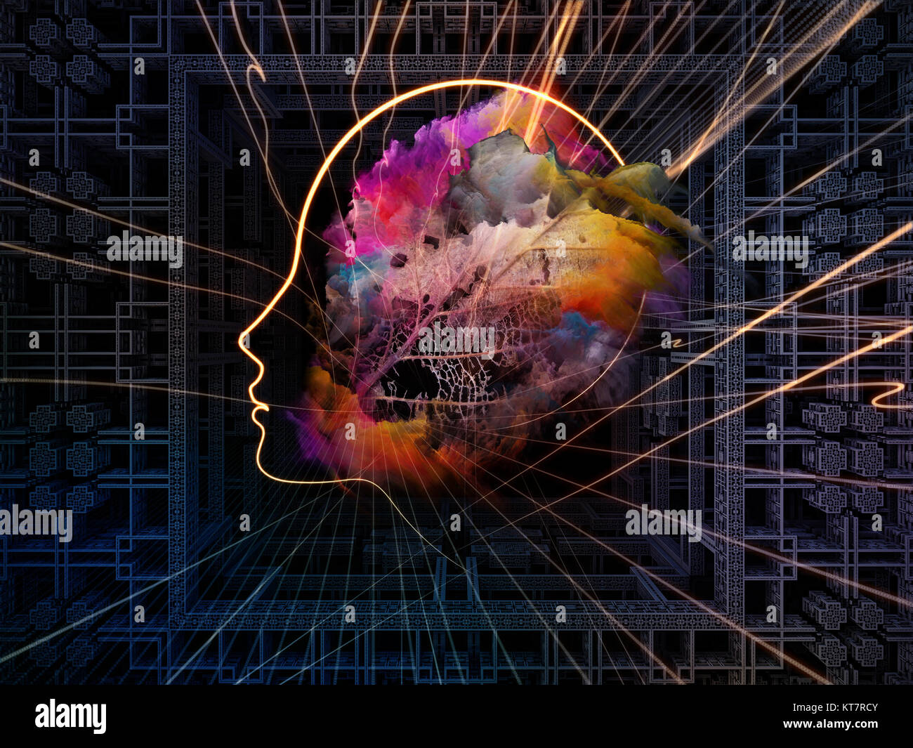 Virtual Thought Patterns Stock Photo - Alamy