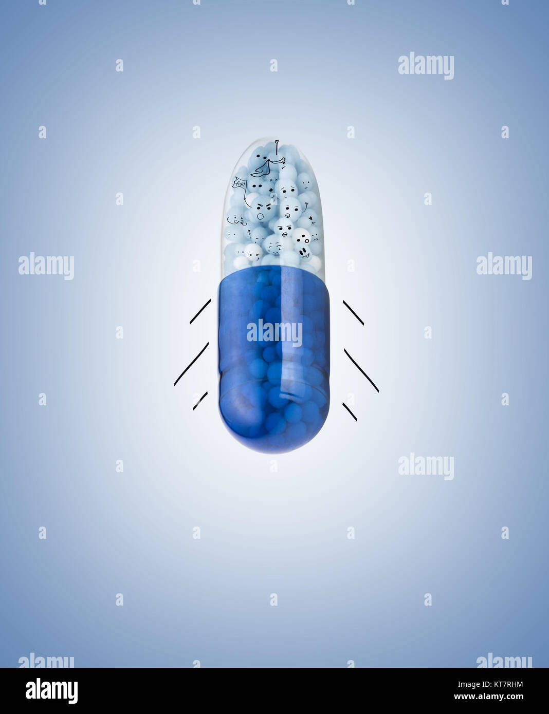 Blue capsules and pills background Stock Photo - Alamy