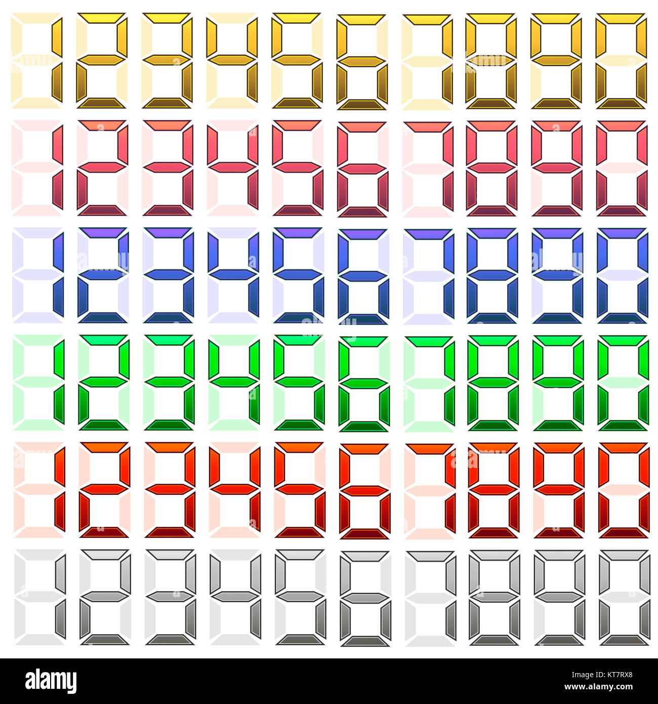 Set of Digital Numbers Stock Photo - Alamy