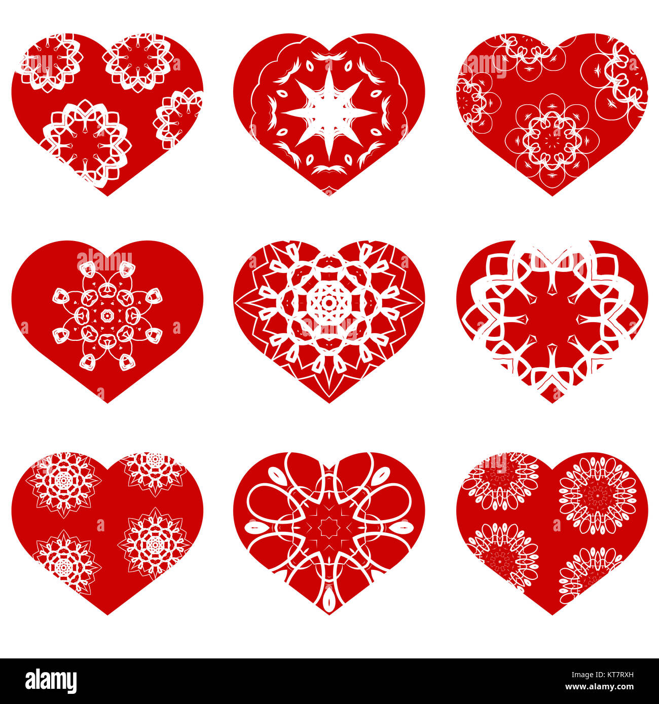 Romantic Red Heart Set. Symbol of Valentines Day Stock Photo - Alamy