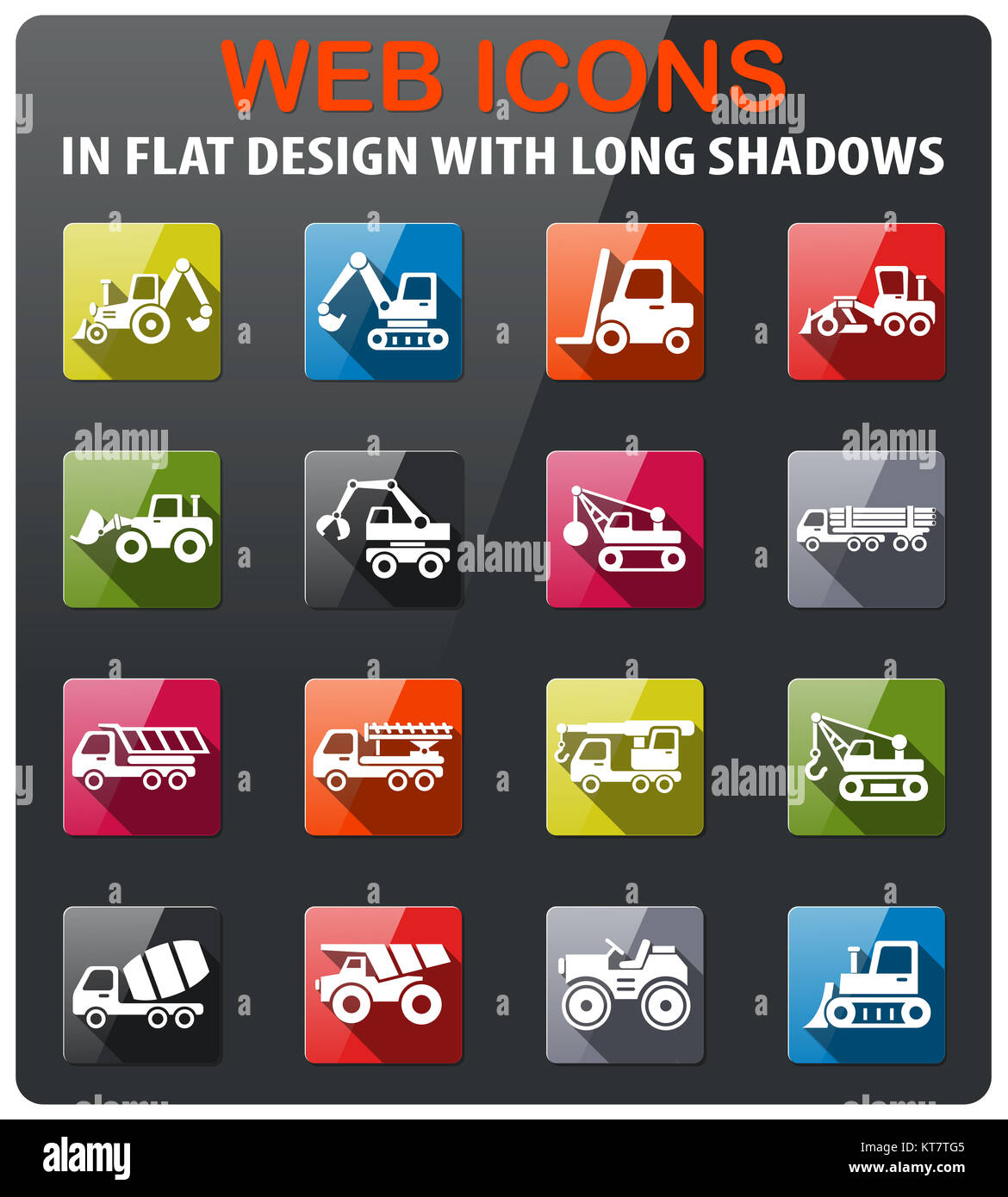 construction machinery icon set Stock Photo - Alamy