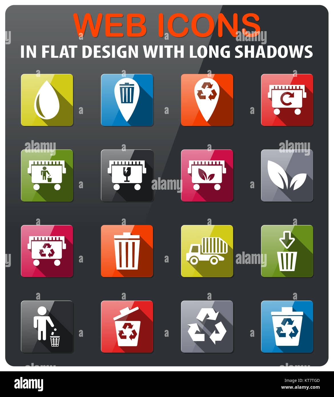 garbage icon set Stock Photo - Alamy