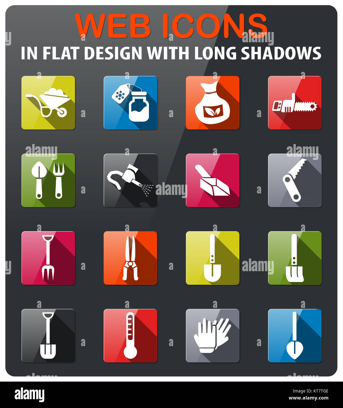 garden tools icon set Stock Photo - Alamy