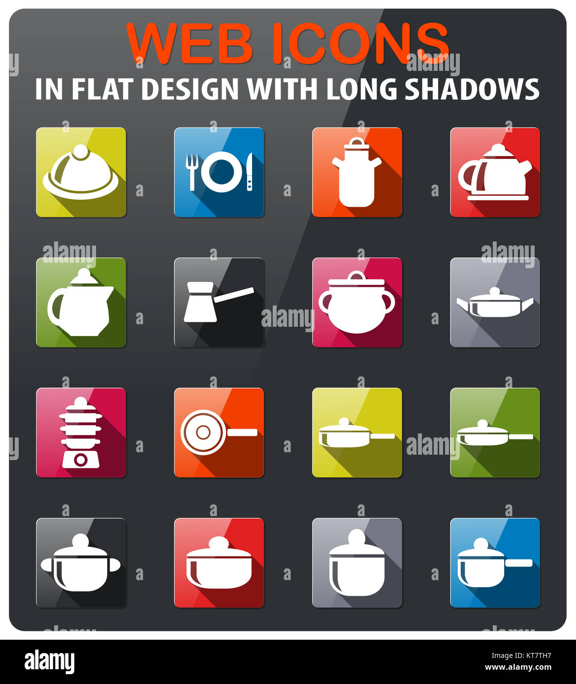 dishes icon set Stock Photo - Alamy