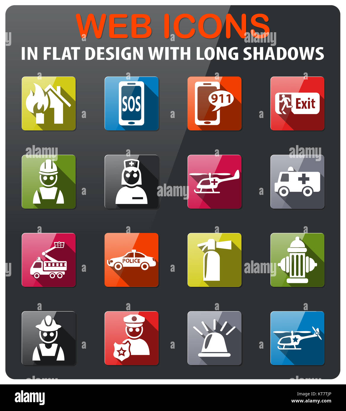 emergency icon set Stock Photo - Alamy