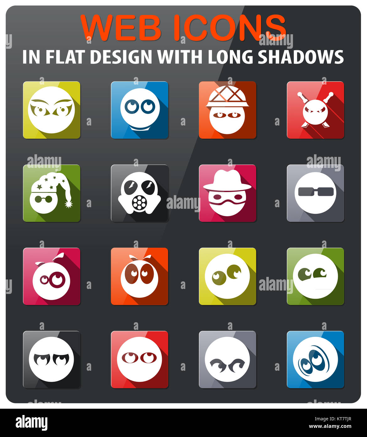 Set of 25 smiley faces. men characters Stock Photo - Alamy