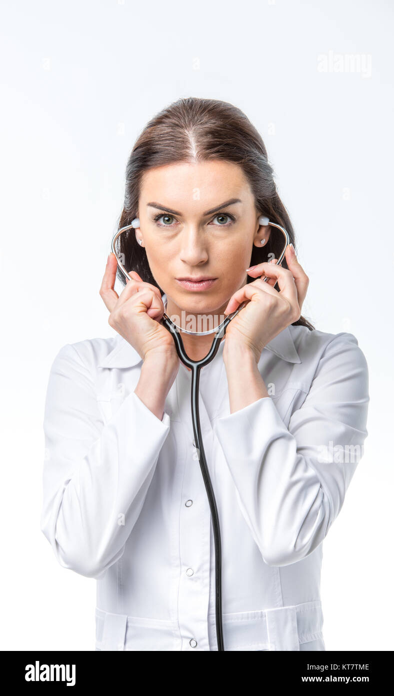 Female doctor with stethoscope Stock Photo - Alamy