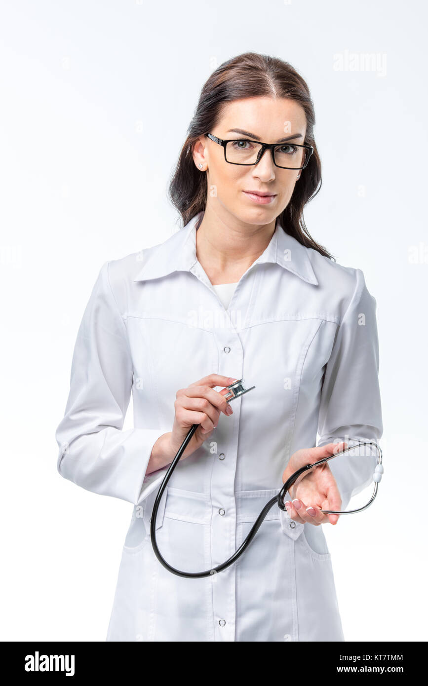 Female doctor with stethoscope Stock Photo - Alamy