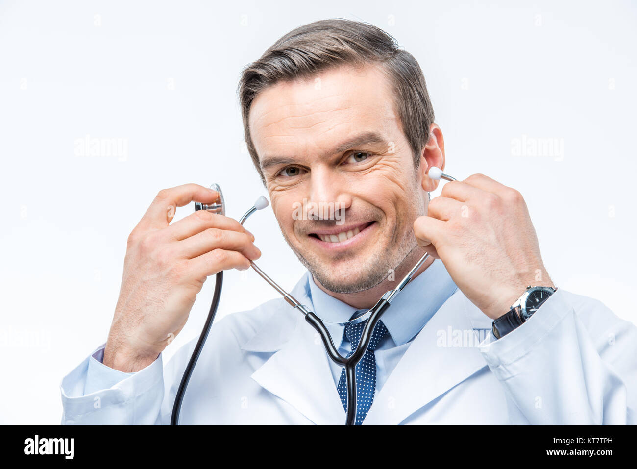 Male doctor with stethoscope Stock Photo - Alamy