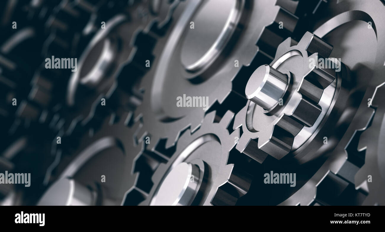 Horizontal Gear cogs background Stock Photo - Alamy