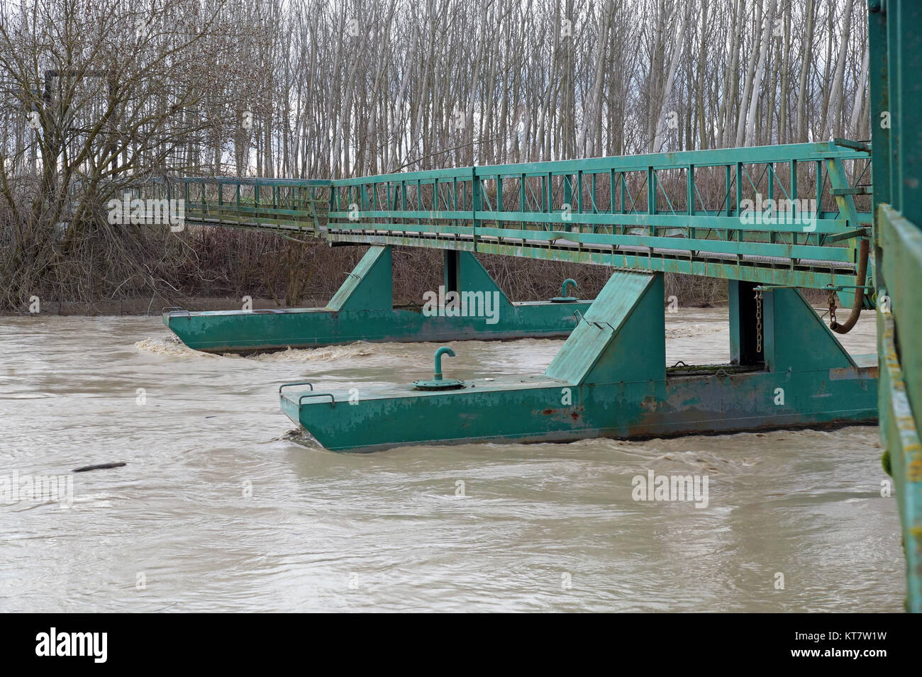 mobile bridge over the river Stock Photo - Alamy