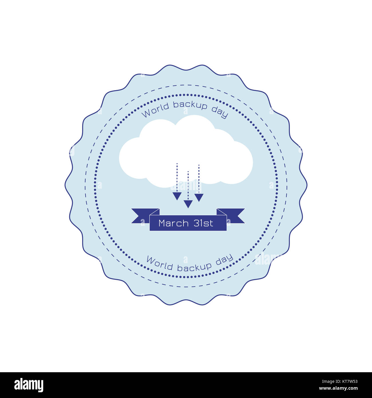 Backup and restore data cloud ribbon badge Stock Photo - Alamy