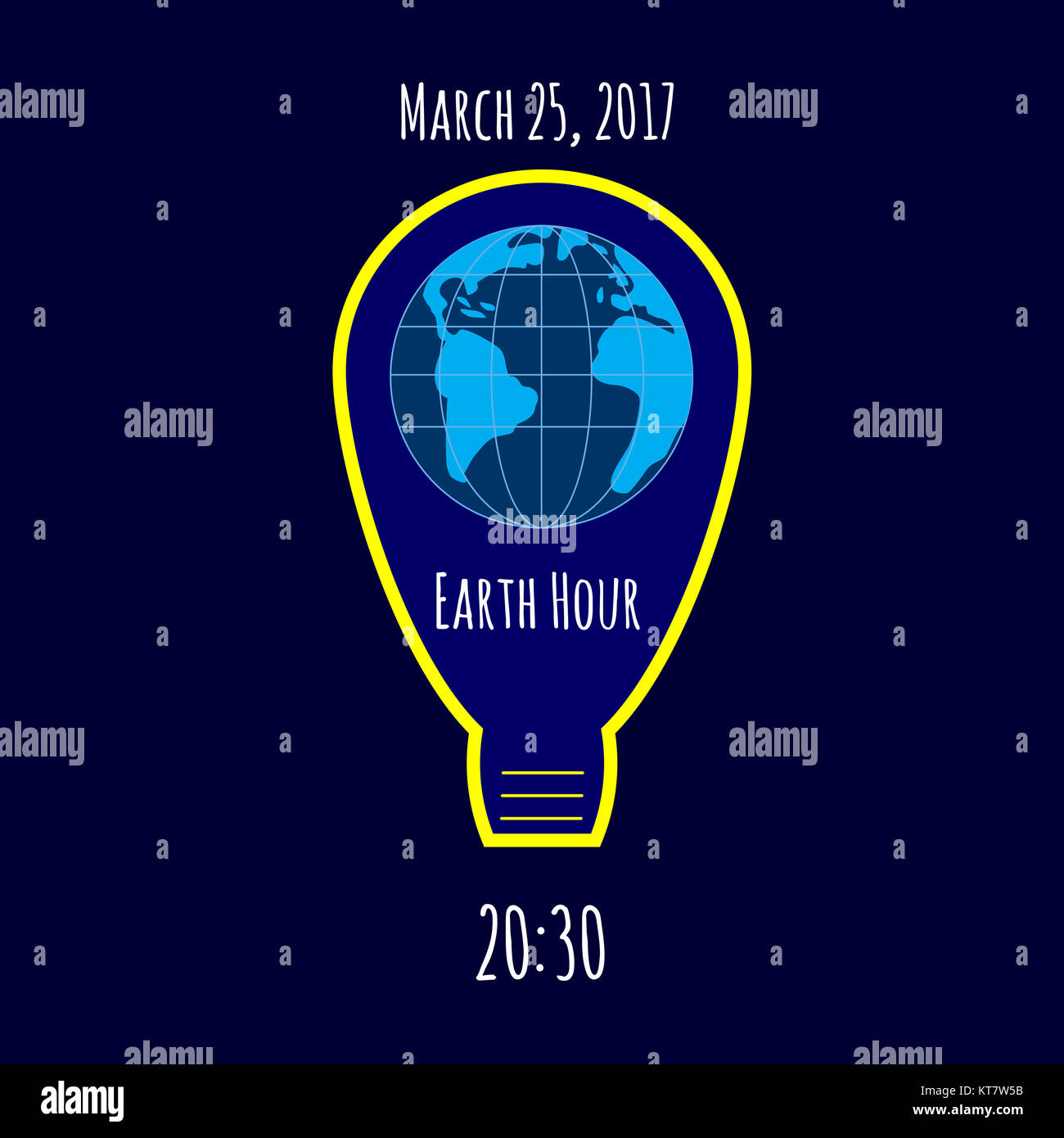 Earth Hour environmental movement illustration Stock Photo - Alamy