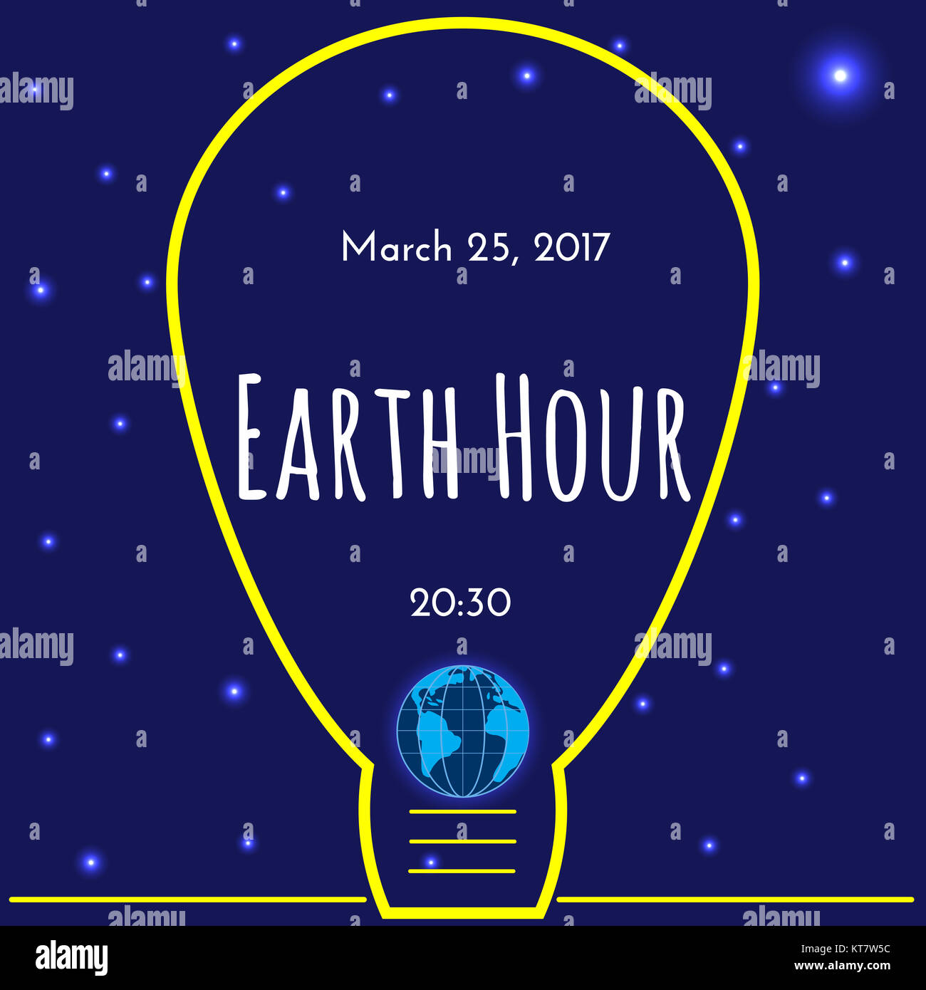Earth Hour environmental movement illustration Stock Photo - Alamy