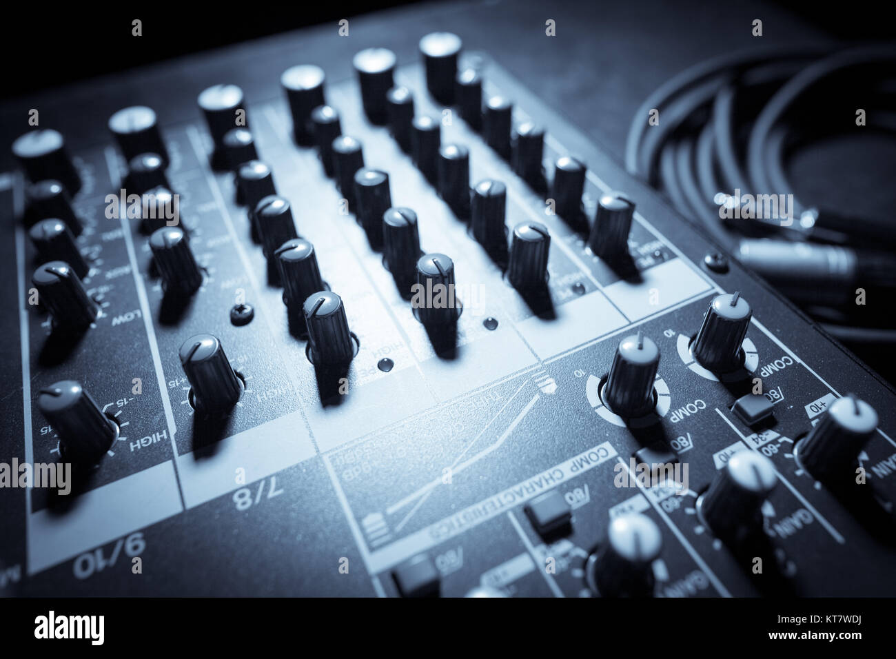 Mixer desk detail Stock Photo - Alamy