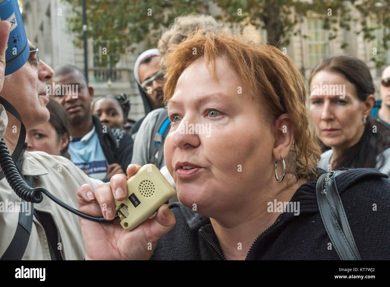 Mrs Briggs speaks about the killing of her son Leon Briggs at the rally ...
