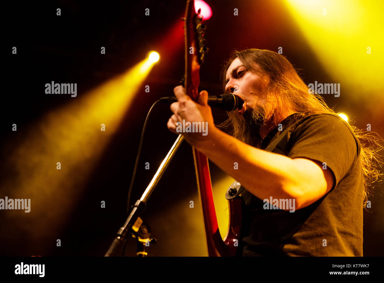 The American death metal band Abysmal Dawn performs a live concert at ...