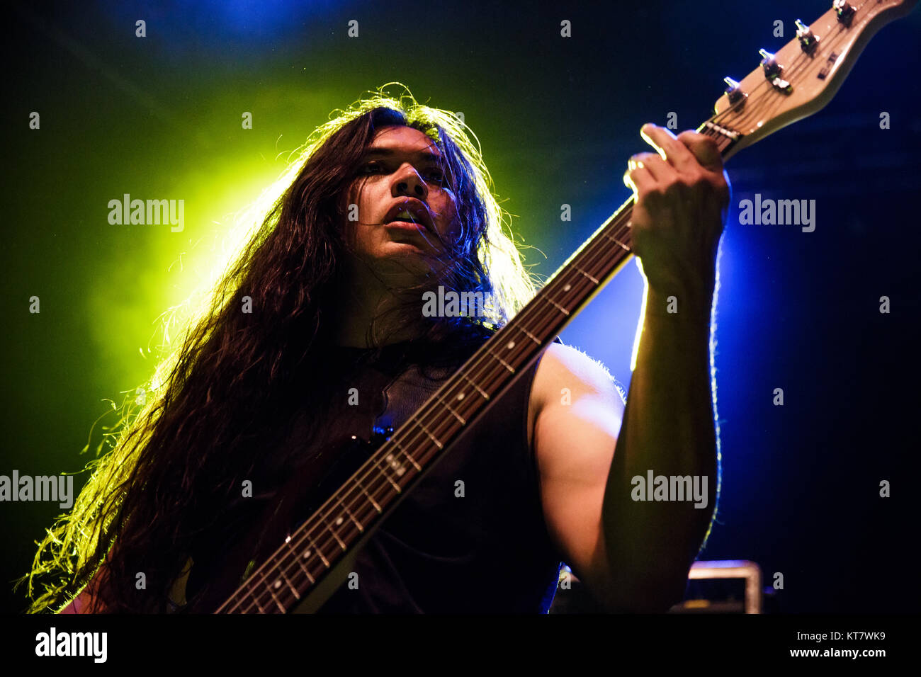 The American death metal band Abysmal Dawn performs a live concert at ...