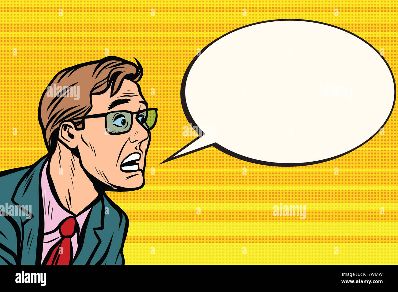 The man in glasses face panic Stock Photo - Alamy