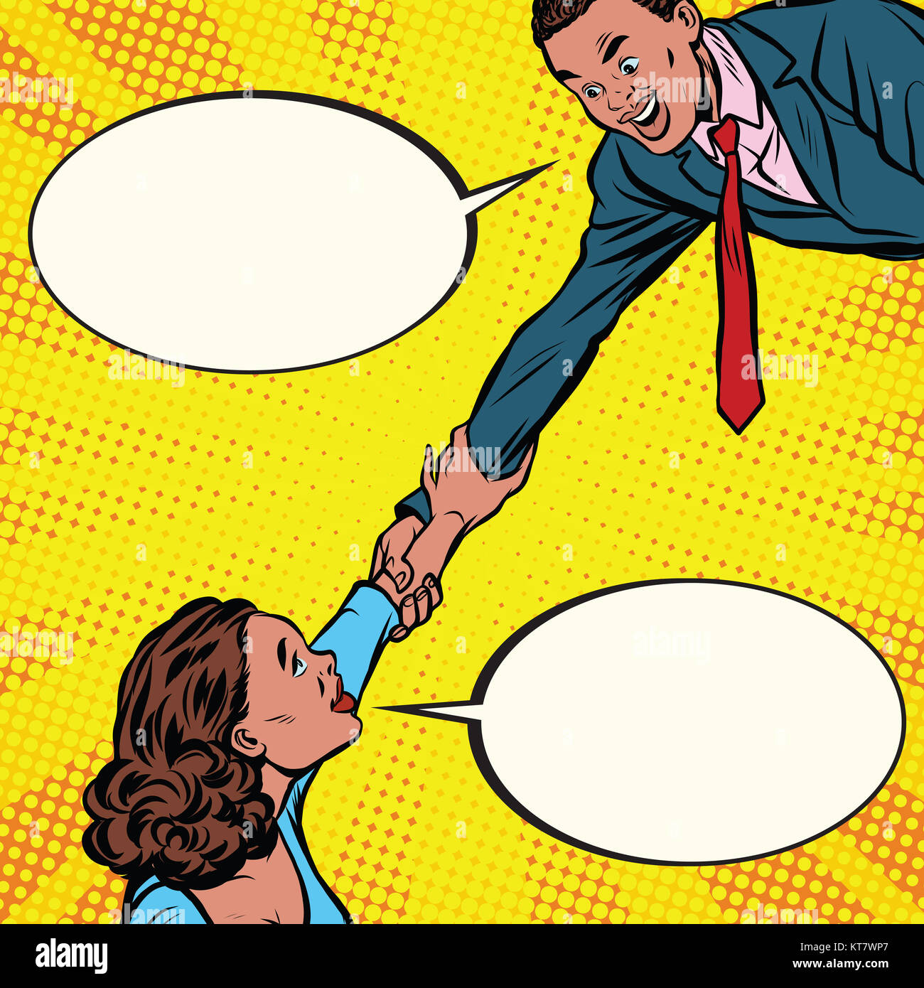 African American man rescues a woman Stock Photo - Alamy