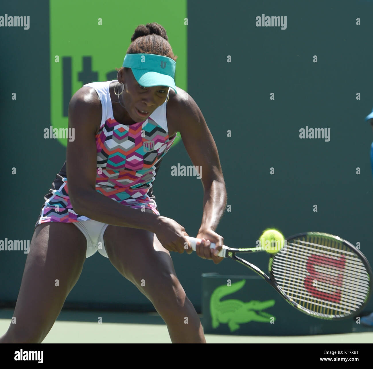 KEY BISCAYNE, FL - MARCH 30: Venus Williams defeats Caroline Wozniacki ...