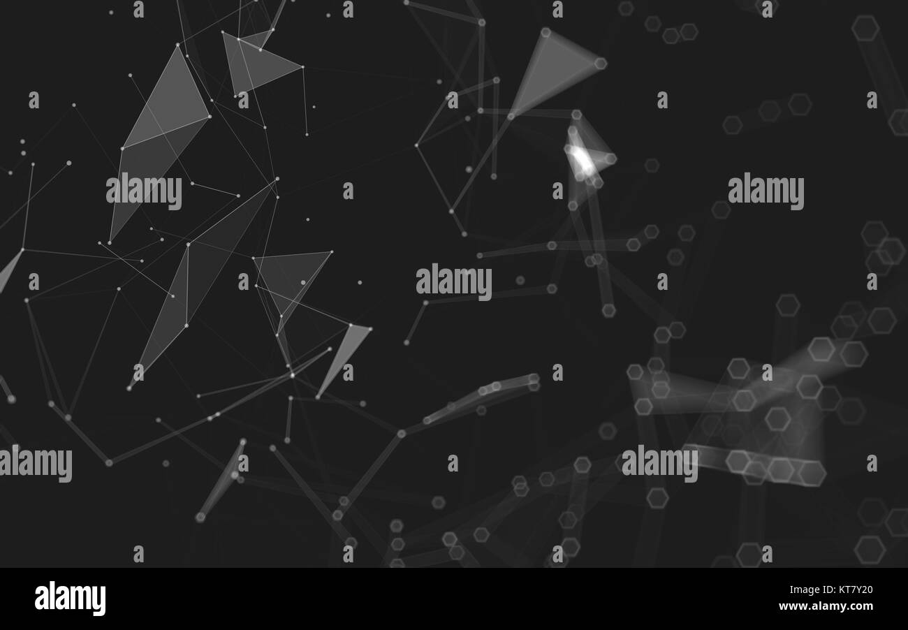 Abstract polygonal space low poly dark background, 3d rendering Stock ...