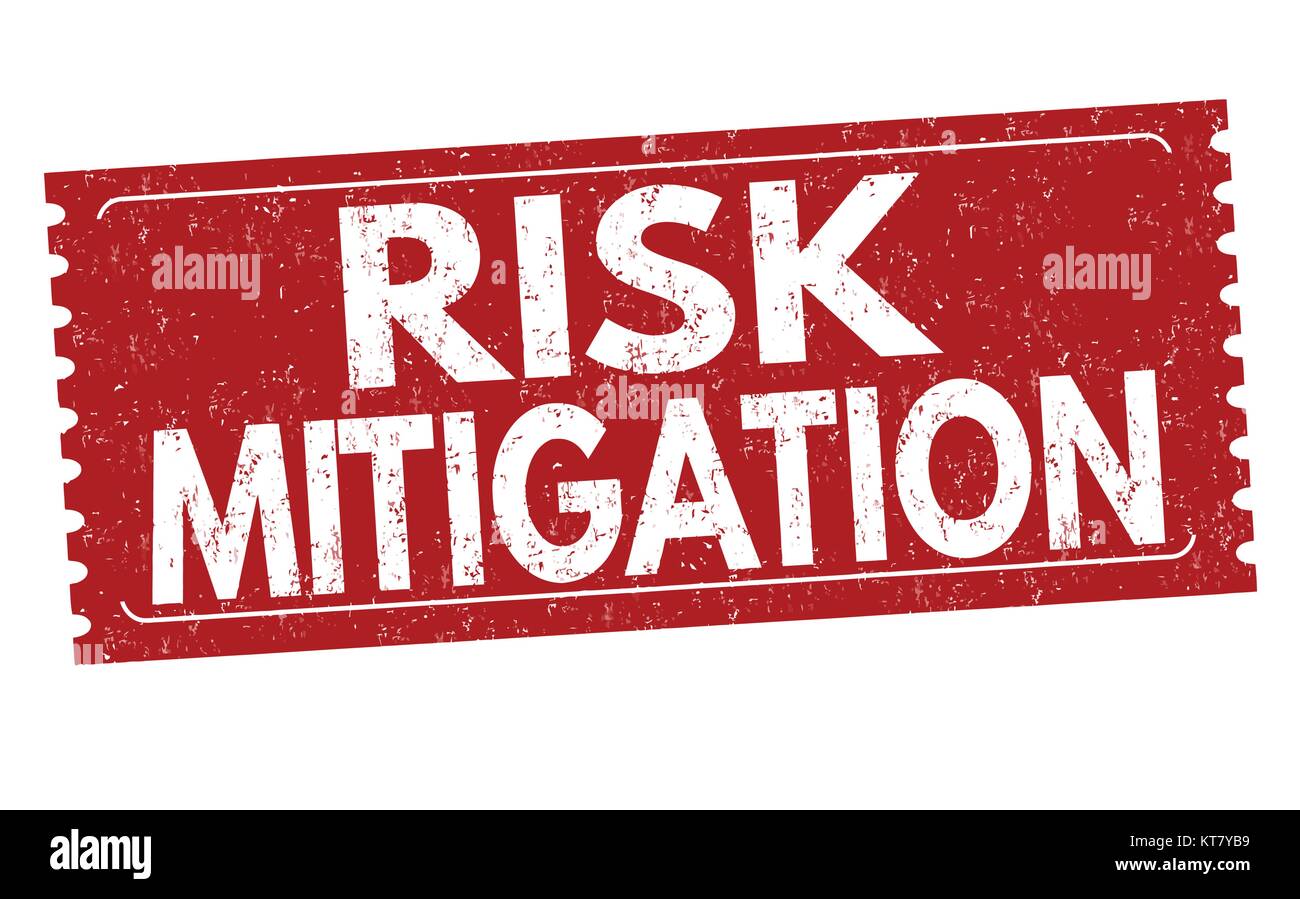 Risk mitigation grunge rubber stamp on white background, vector ...