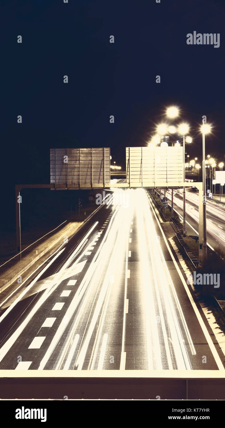 Highway flares and lights Stock Photo - Alamy