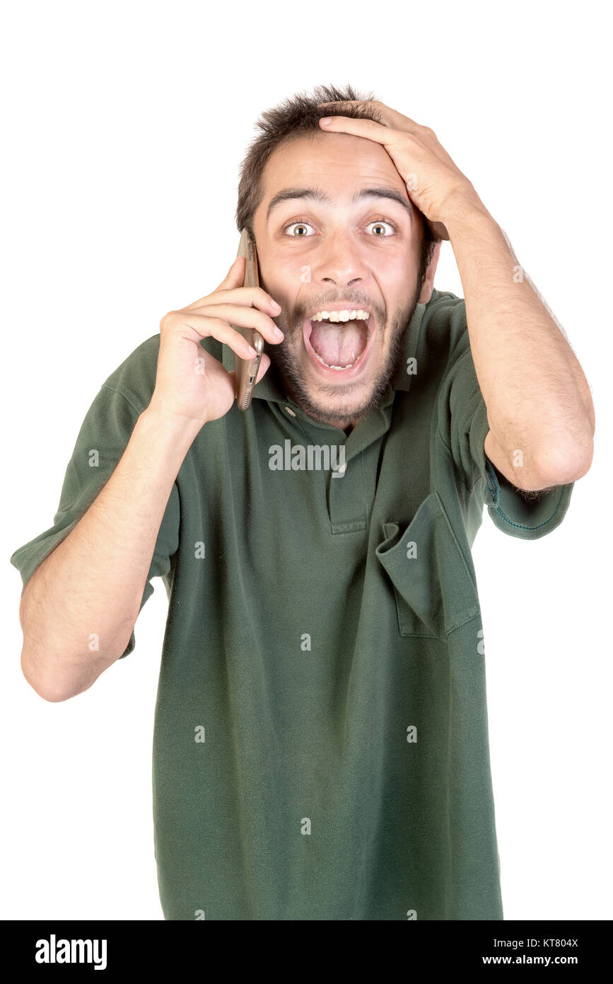 Man with cellphone Stock Photo - Alamy