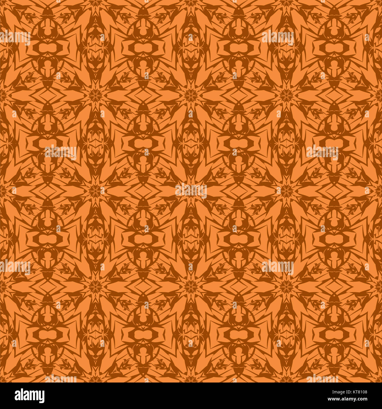 Vector Orange Ornamental Seamless Line Pattern Stock Photo - Alamy