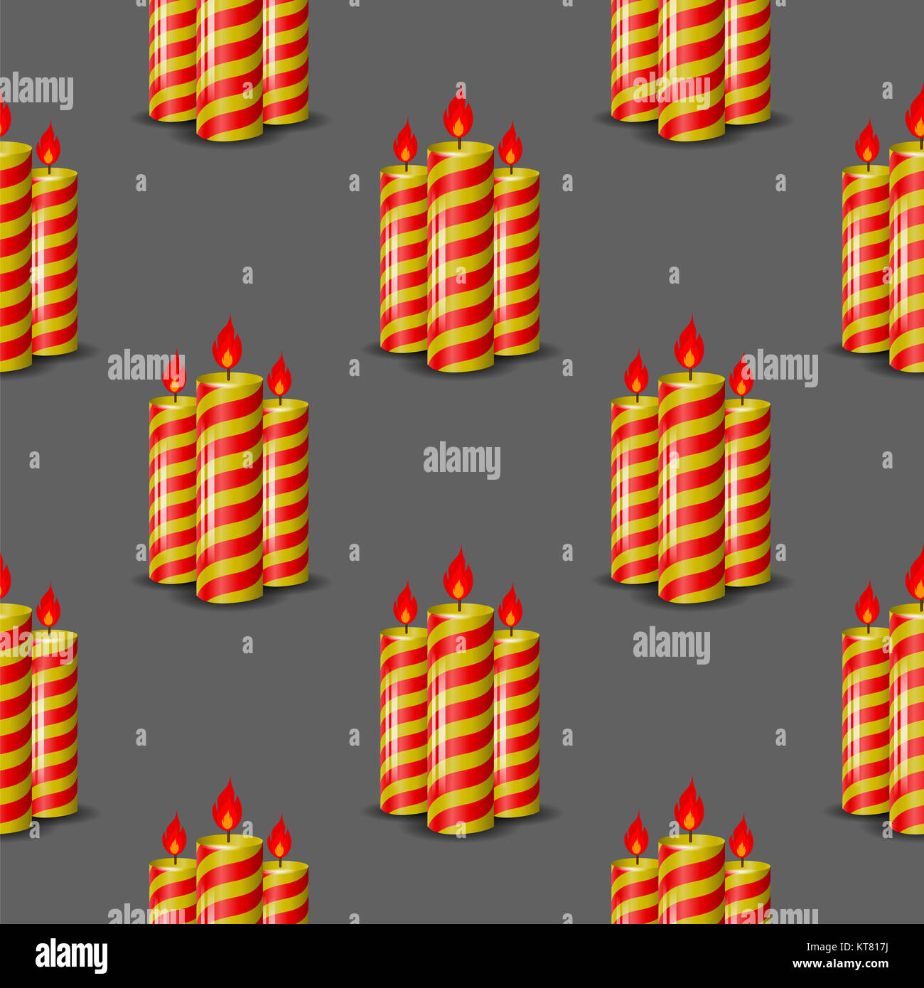 Red Yellow Wax Candles Seamless Pattern Stock Photo - Alamy