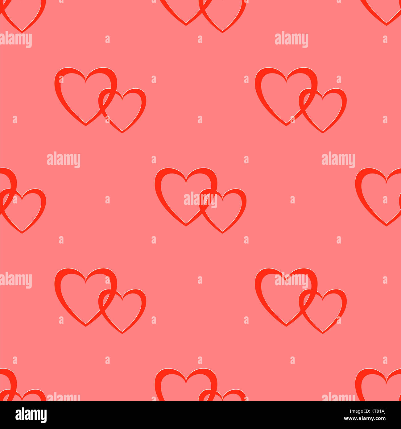 Seamless Two Hearts Pattern Stock Photo - Alamy