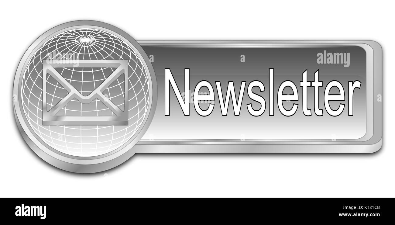 decorative silver Newsletter Button - 3D illustration Stock Photo - Alamy