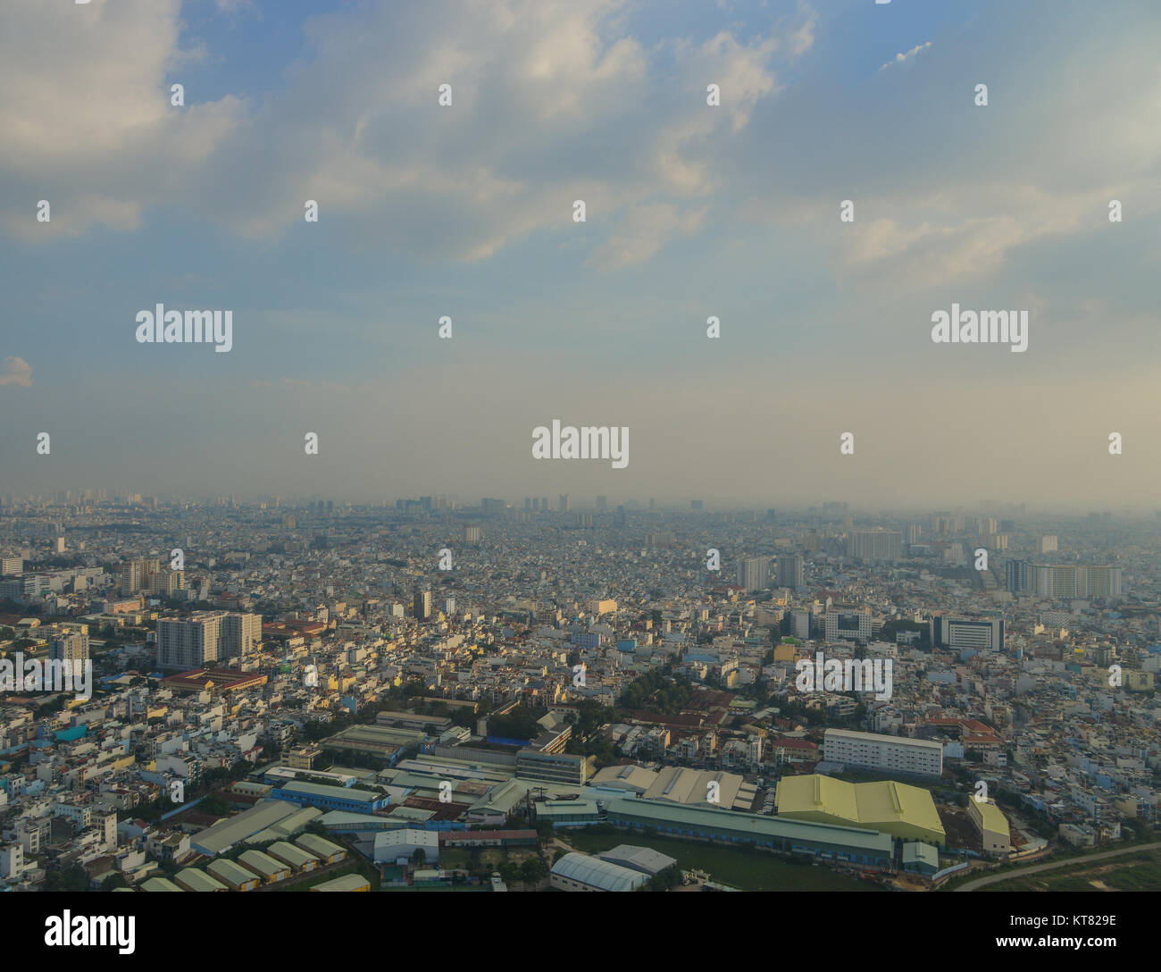 Saigon, Vietnam - Dec 6, 2017. Aerial view of Saigon, Vietnam. Saigon ...