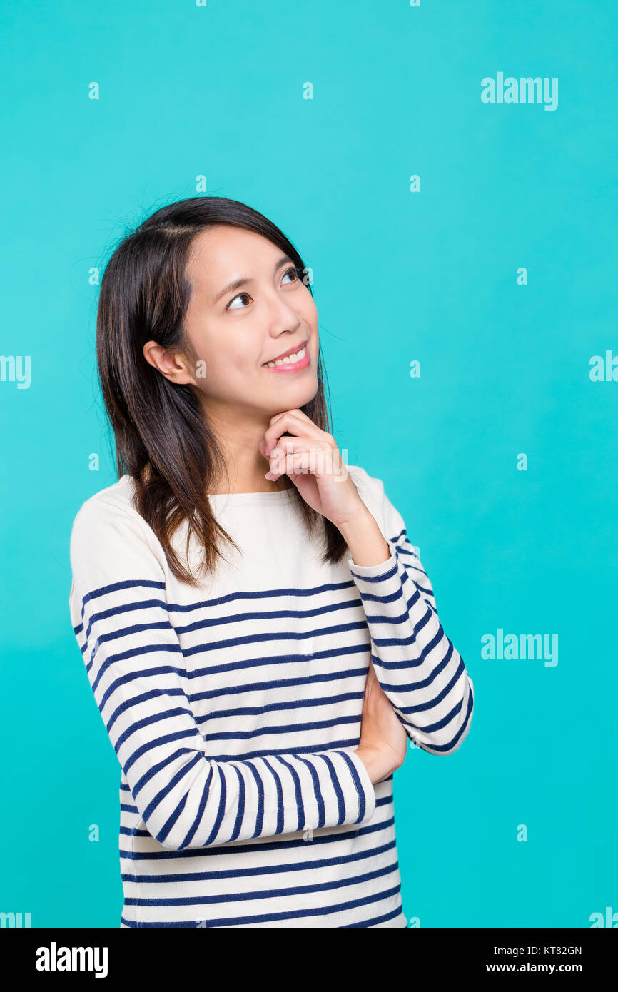 Woman thinking of problem Stock Photo - Alamy