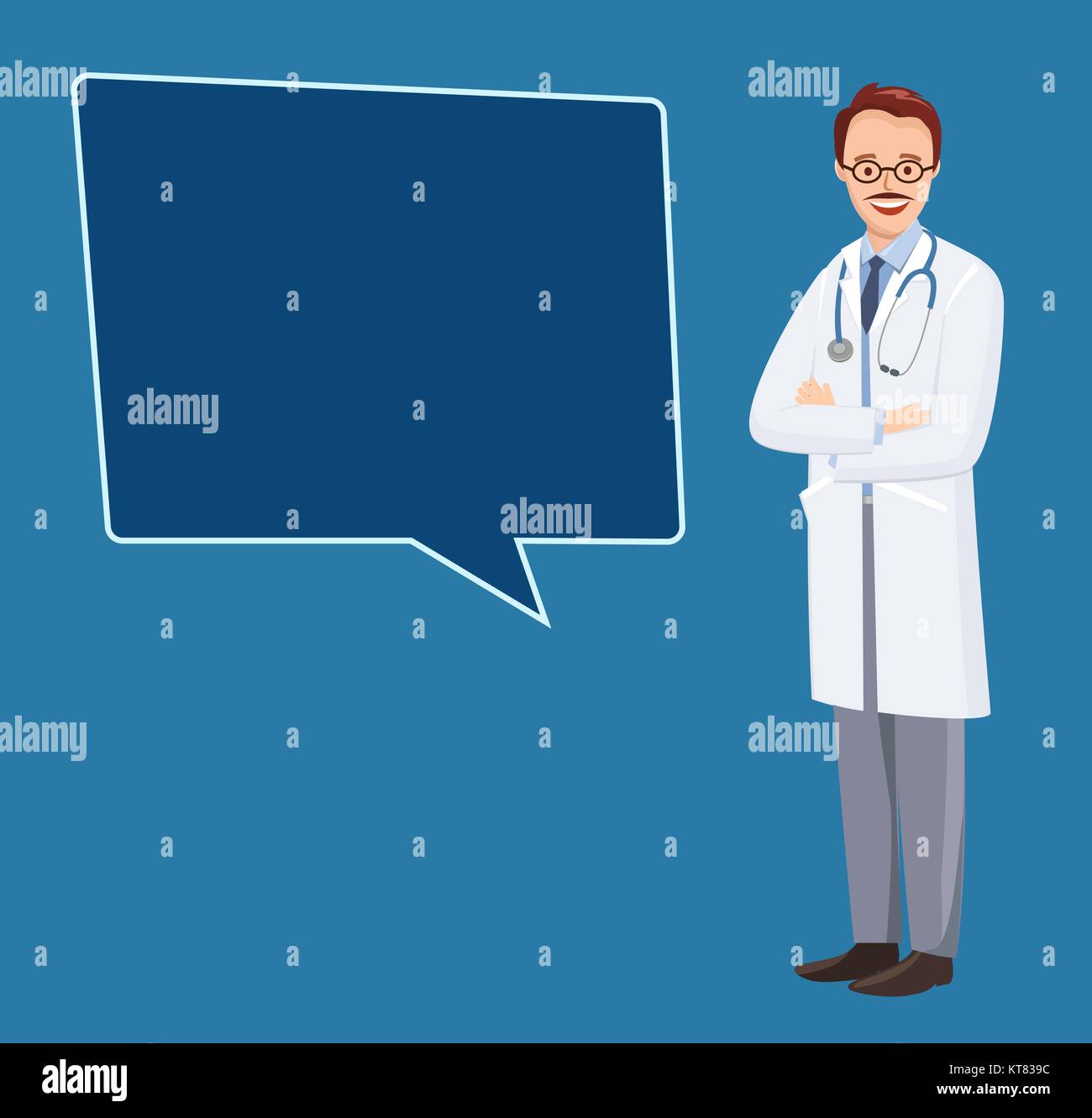 Doctor on dark blue background Stock Vector Image & Art - Alamy