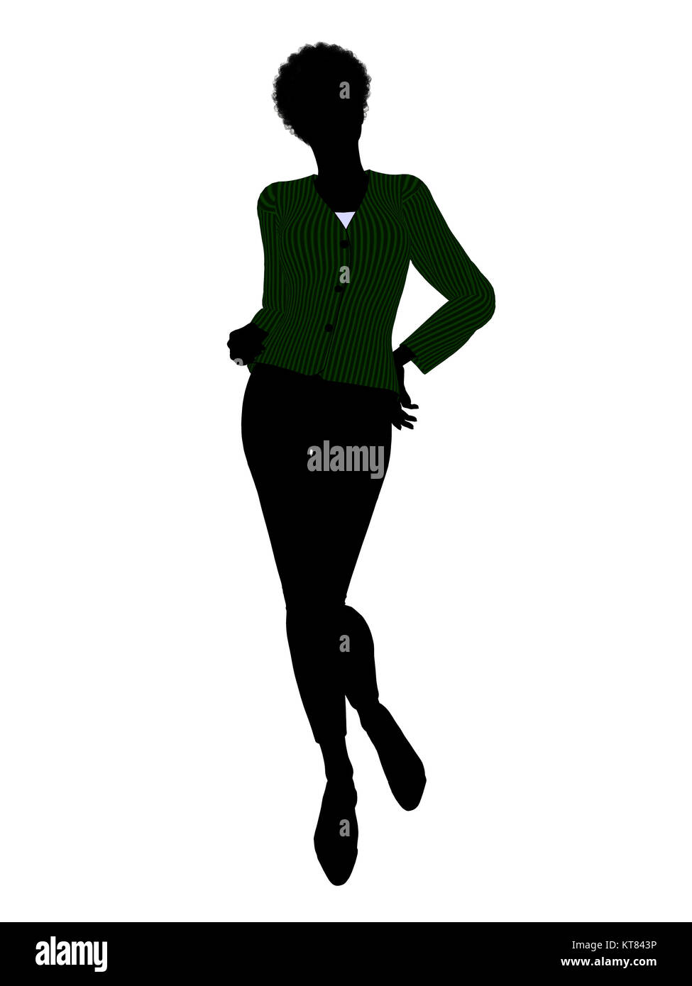 African american female business executive silhouette on a white ...