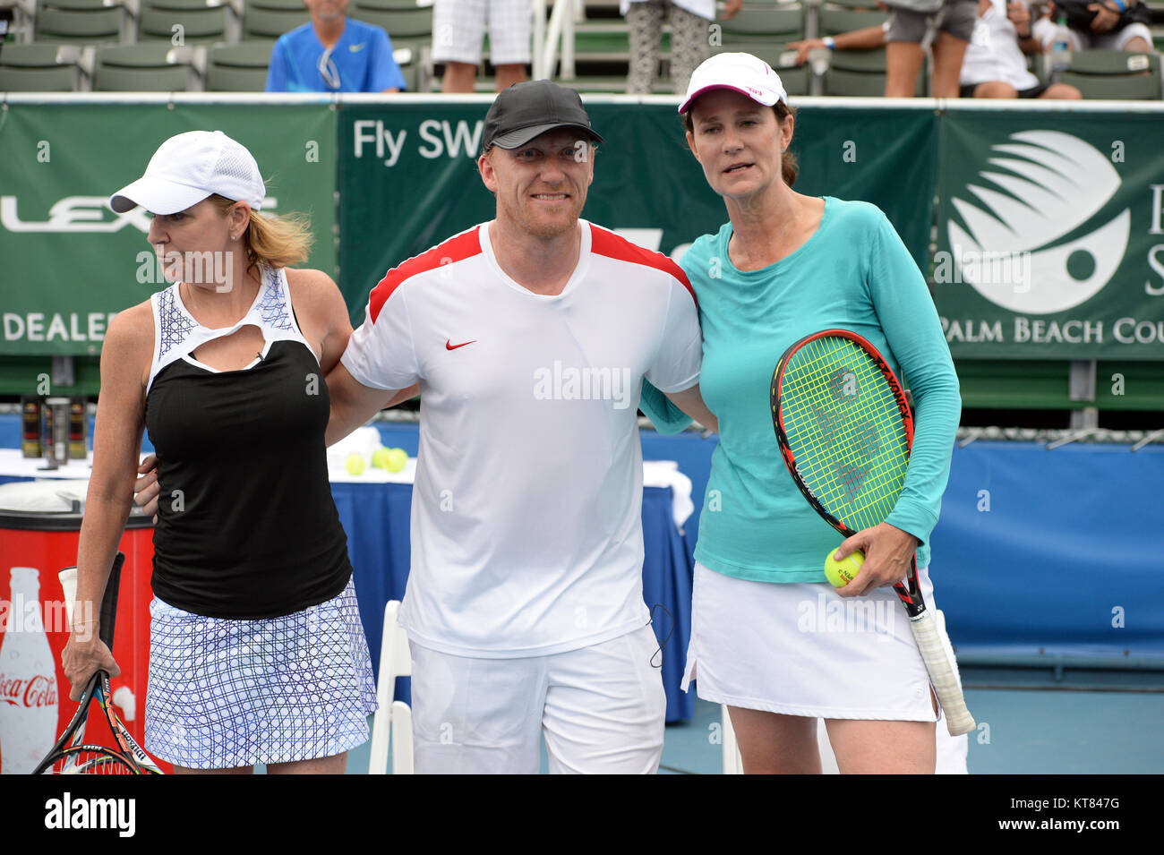 DELRAY BEACH, FL - NOVEMBER 21: Kevin McKidd, Chris Evert, Pam Shriver ...