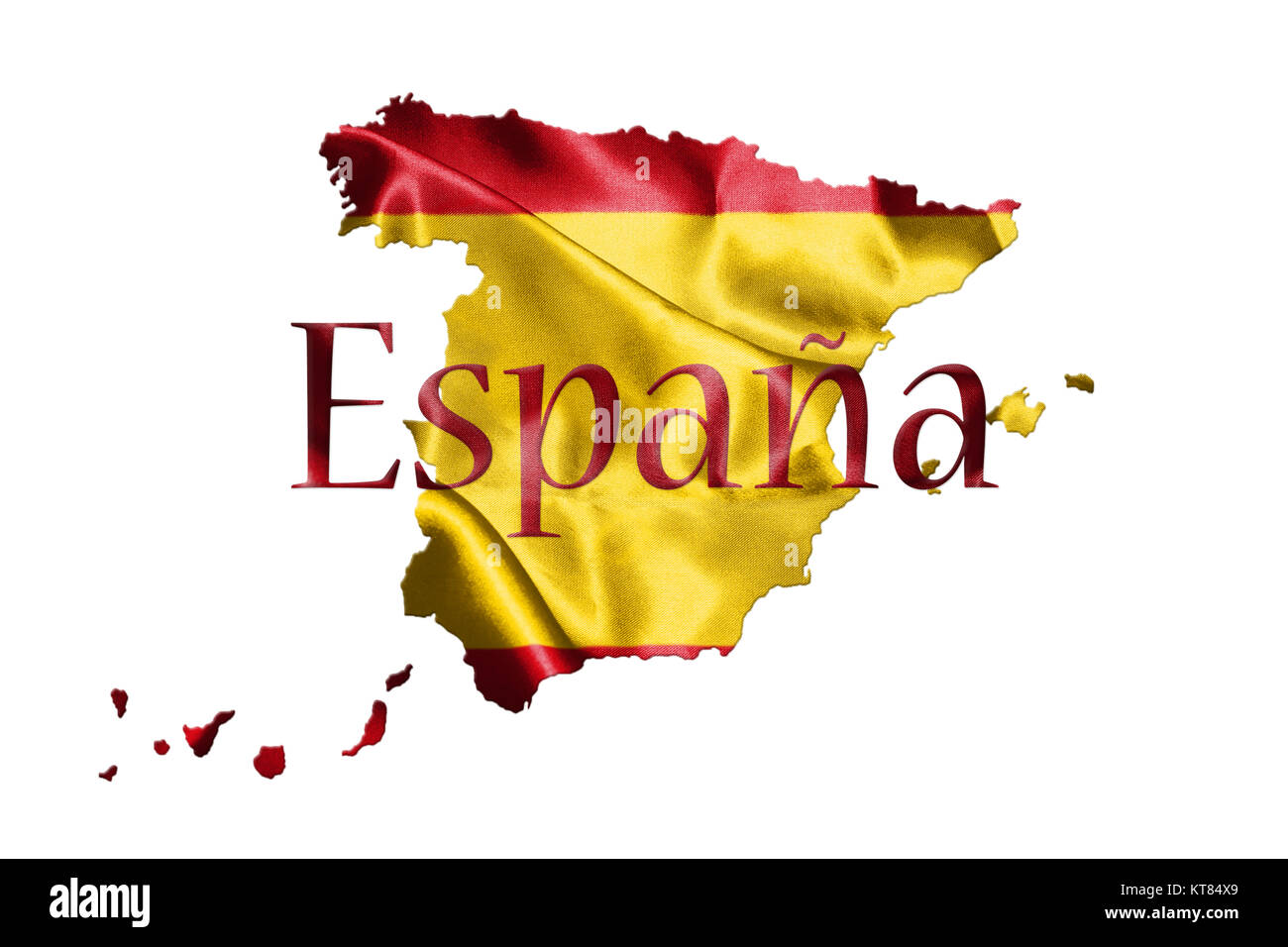 Spanish National Flag and Map With Country Name Written On It 3D ...