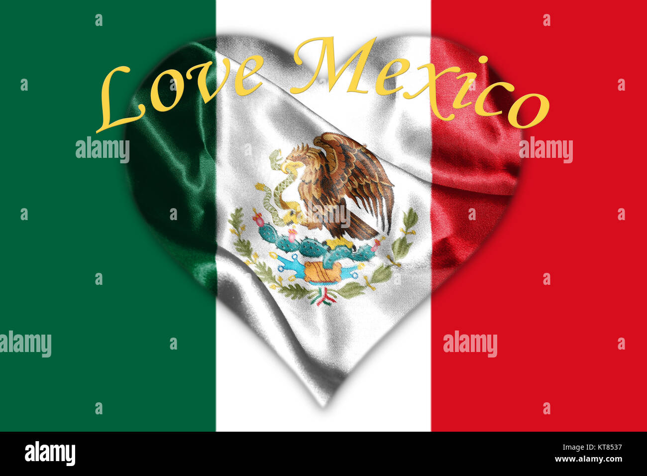 Mexican National Flag With Eagle Coat Of Arms 3D Rendering Stock Photo ...