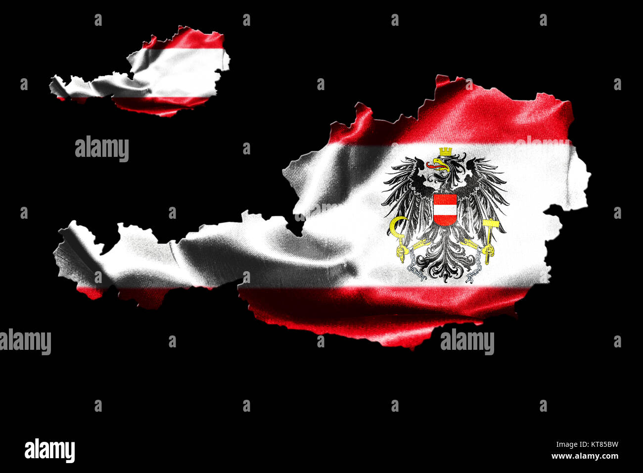 Map of Austria with national flag Stock Photo - Alamy