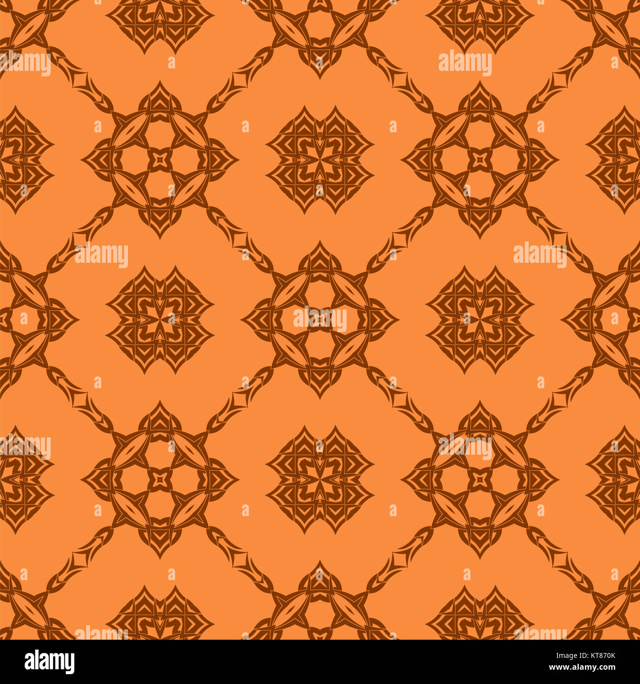 Orange Ornamental Seamless Line Pattern Stock Photo - Alamy