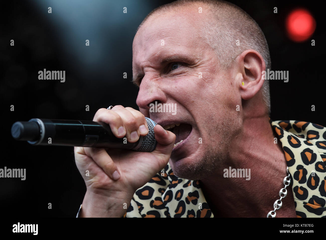 The Swedish rock and nu metal band Clawfinger performs a live concert ...