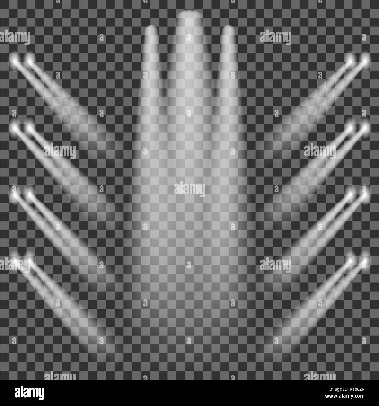 Set of White Spotlights Stock Photo - Alamy