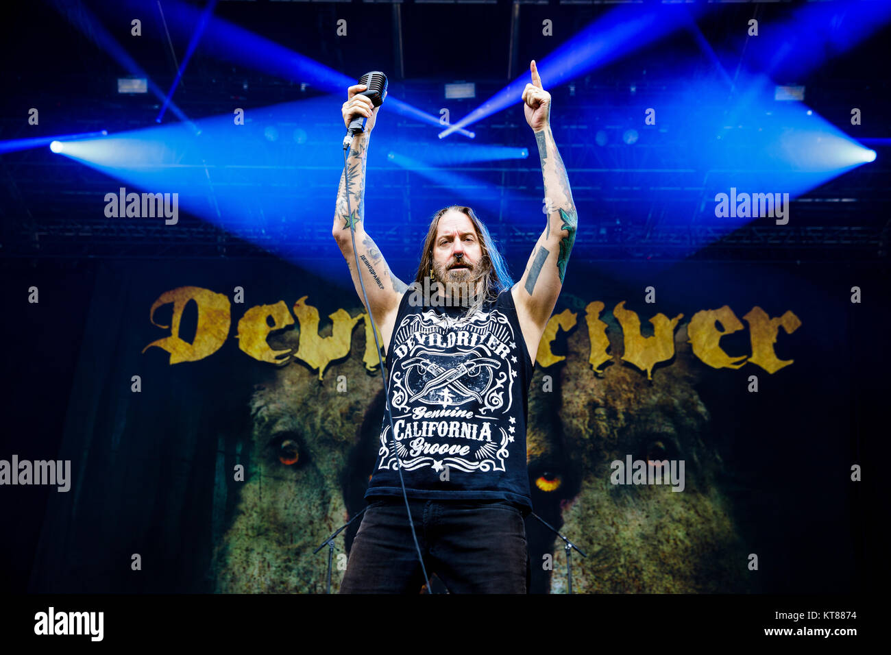 The American heavy metal band DevilDriver performs a live during the ...
