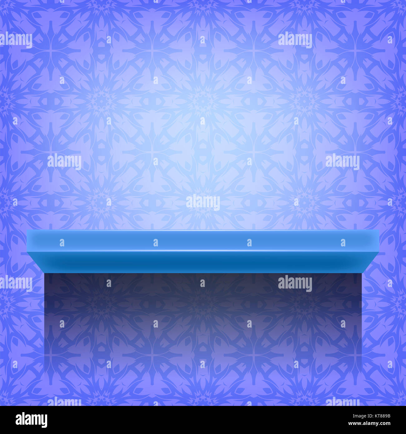 Blue Wall Shelf Stock Photo - Alamy