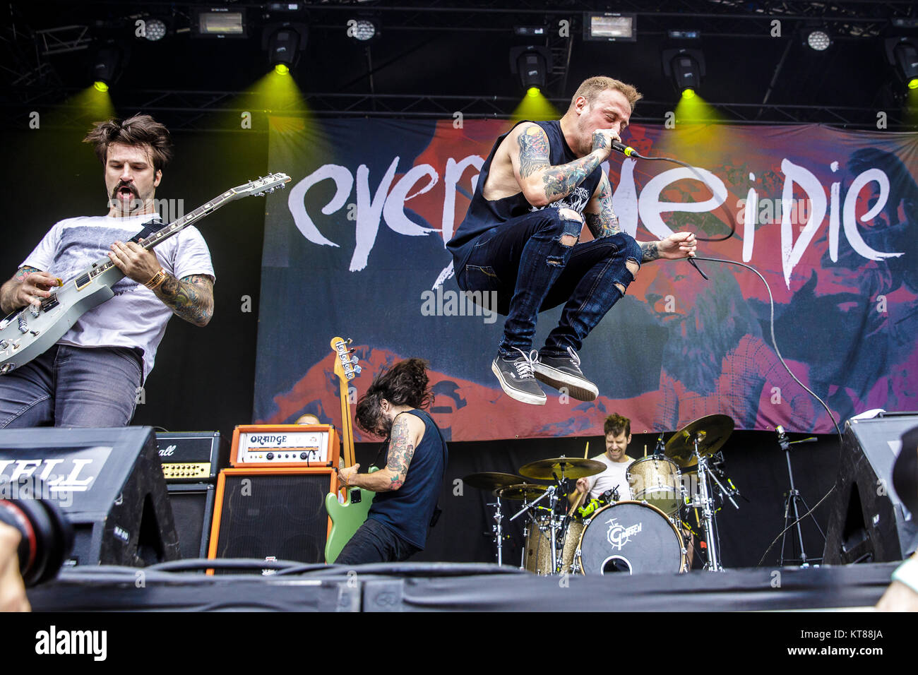 The American metalcore band Every Time I Die performs a live concert ...