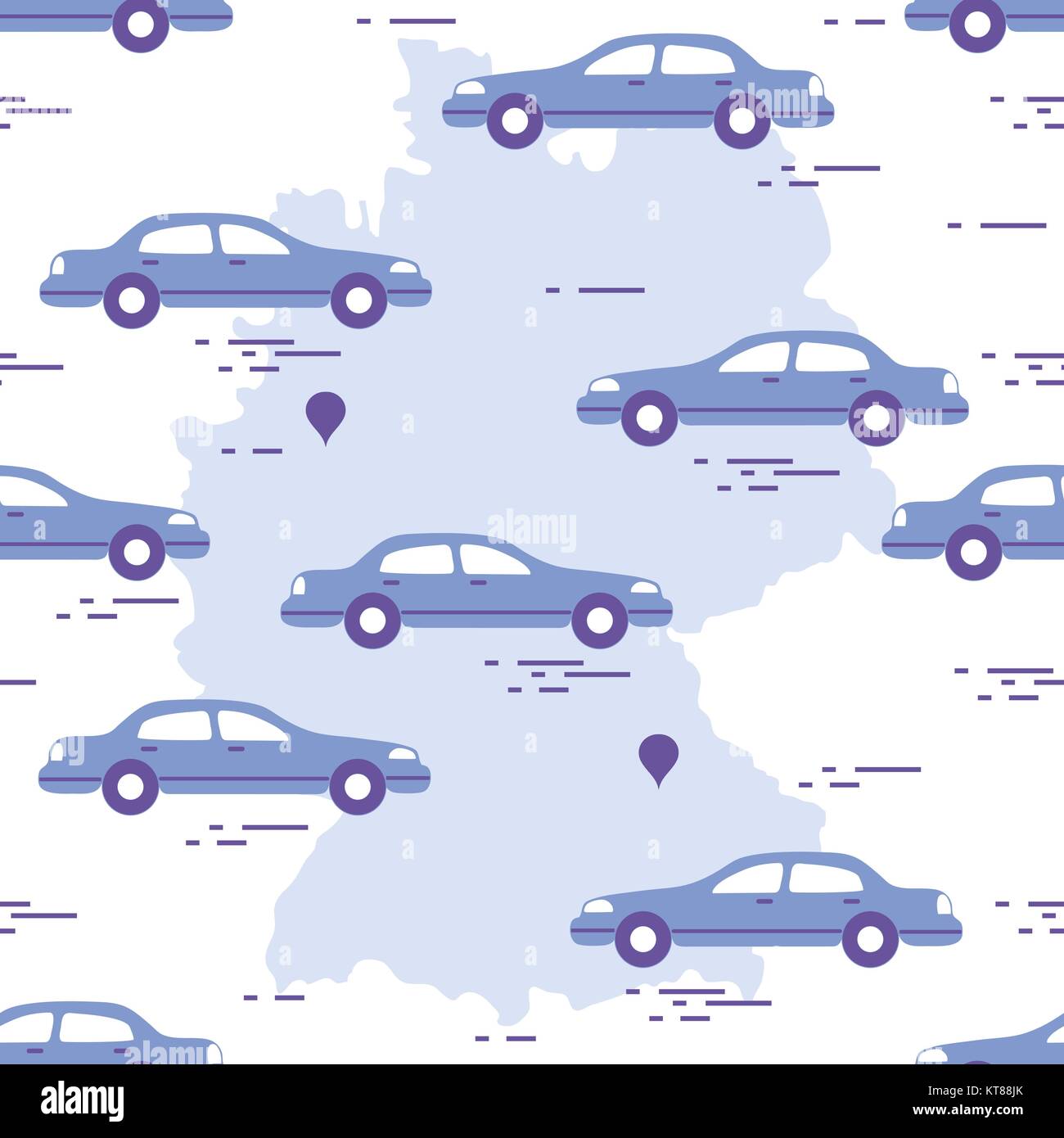 Pattern with cars and map of Germany. Travel and leisure. Design for ...