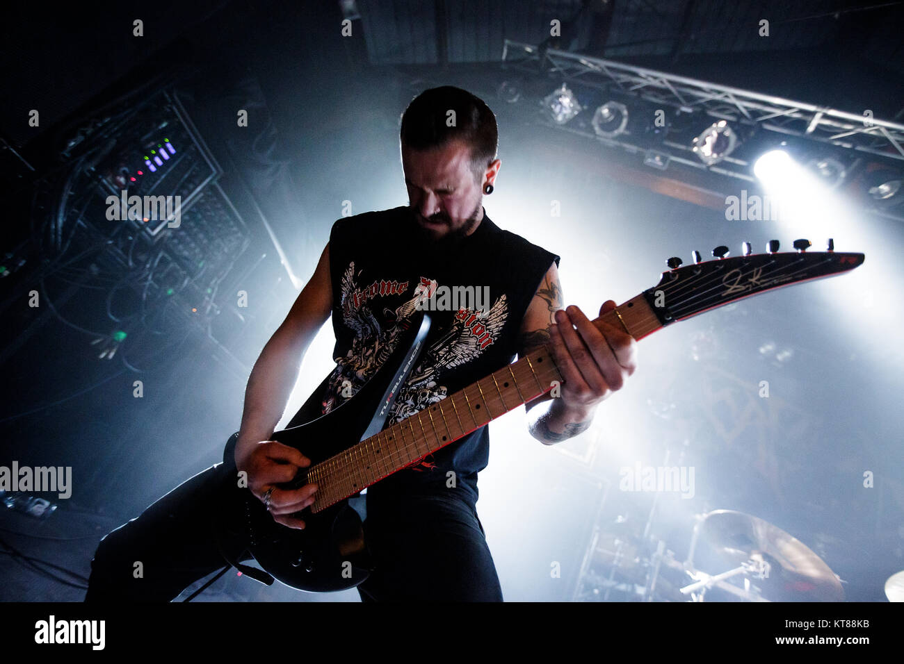 The Belgian death metal band Exuviated performs a live concert at ...
